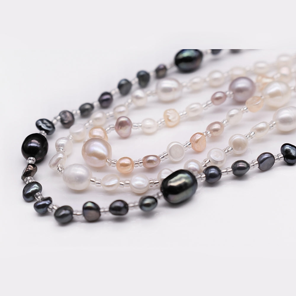Freshwater Pearl Twisted Necklace Gardenia Akuna Pearls