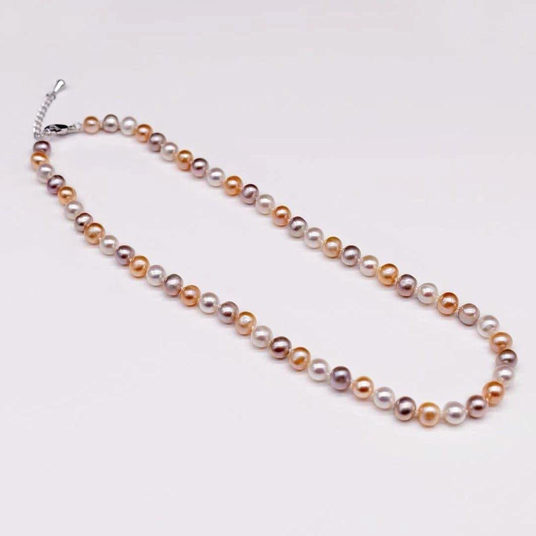 Classic Freshwater Pearl Necklace 8mm Oval | Akuna Pearls